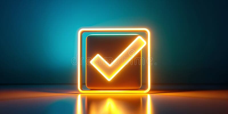Shining Checkmark Checkbox a Visual Representation of Agreement ...