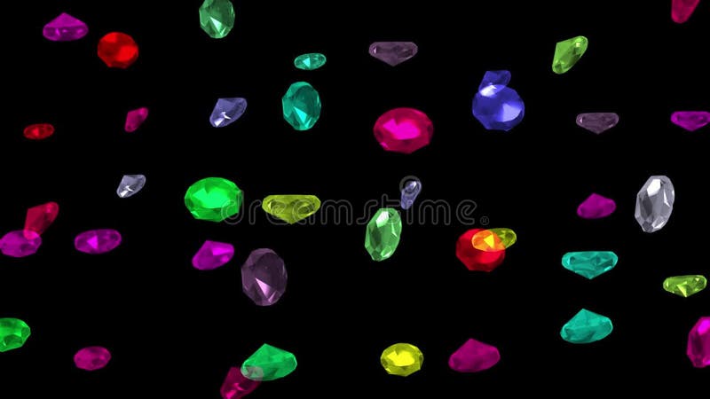 Shining Colorful Diamonds on Plain Black Background Stock Video - Video ...