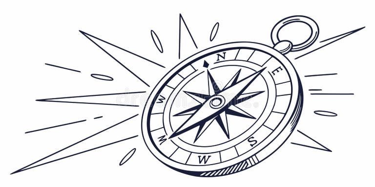 Shining Compass Icon for Navigation and Discovery, Vector Design ...
