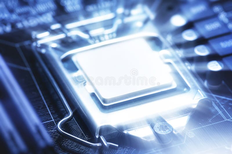 Shining Computer Processor CPU with Blank Space for Design Stock Photo ...