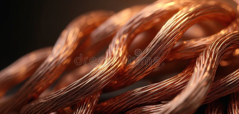 Shining Copper Wire Background. Copper Texture, Metallic Abstract Stock ...