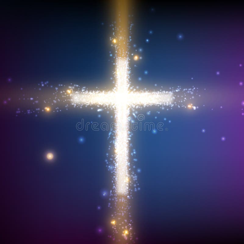 Shining Cross stock vector. Illustration of hill, christianity - 8209287