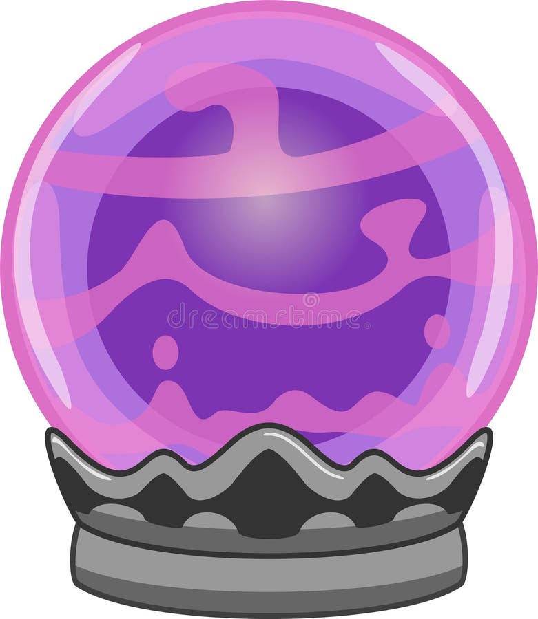 Shining Crystal or Plasma Ball Isolated on White Background. Glowing Magic Sphere with Light ...