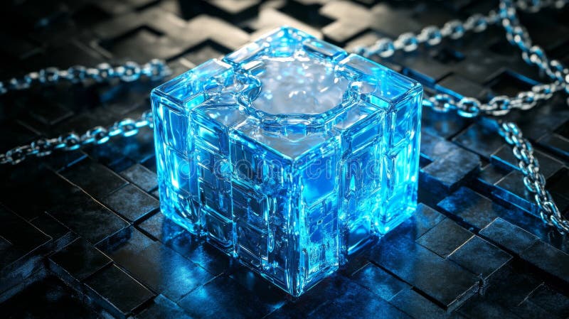 A Shining Cube Caught in a Mesh of Interconnected Chains, Embodying the ...