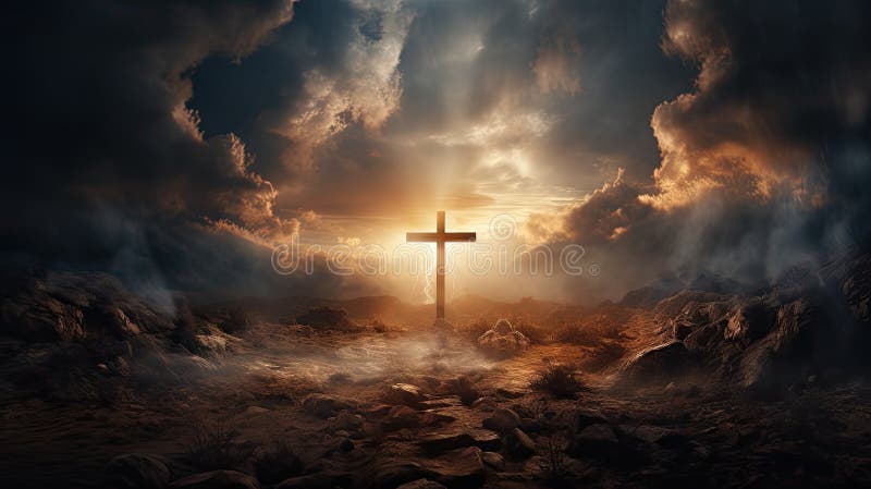 Shining cross stock illustration. Illustration of resurrection - 293077423