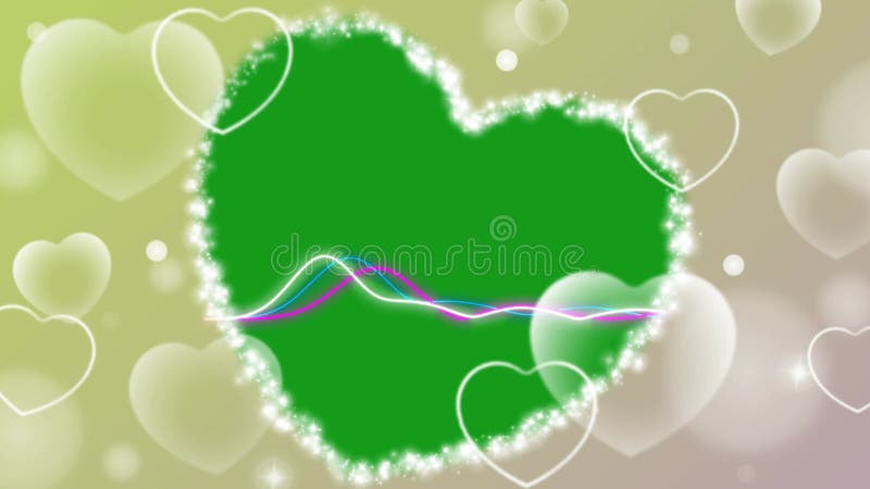 Shining Decorative Heart Frame Green Screen Motion Graphics Stock ...