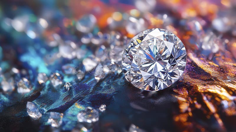 Shining Diamond on Abstract Colorful Background, Luxury Diamond on ...