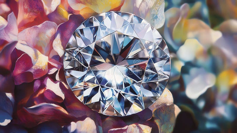 Shining Diamond on Abstract Colorful Background, Luxury Diamond on ...