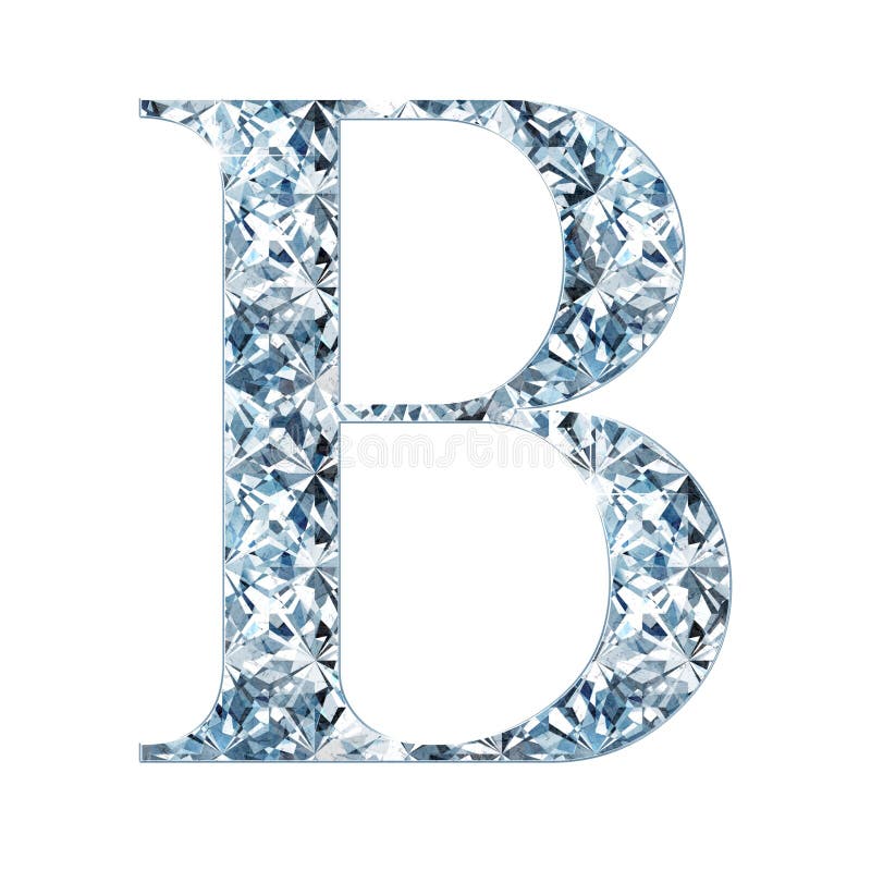 B Shining Diamond Alphabet Uppercase Letter Isolated with Transparent ...