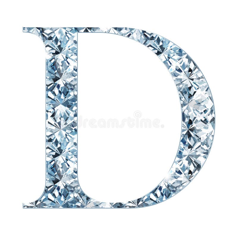 D Shining Diamond Alphabet Uppercase Letter Isolated with Transparent ...