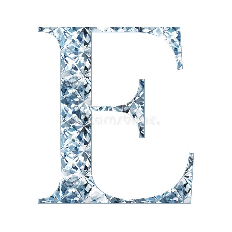 E Shining Diamond Alphabet Uppercase Letter Isolated with Transparent ...