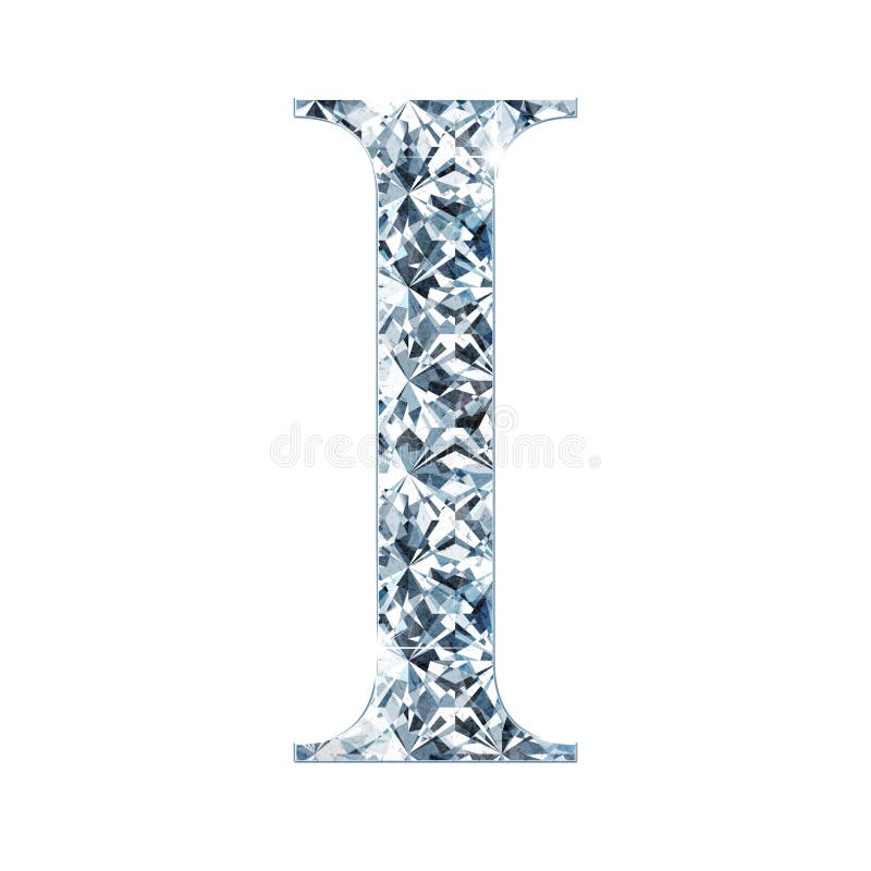 I Shining Diamond Alphabet Uppercase Letter Isolated with Transparent ...