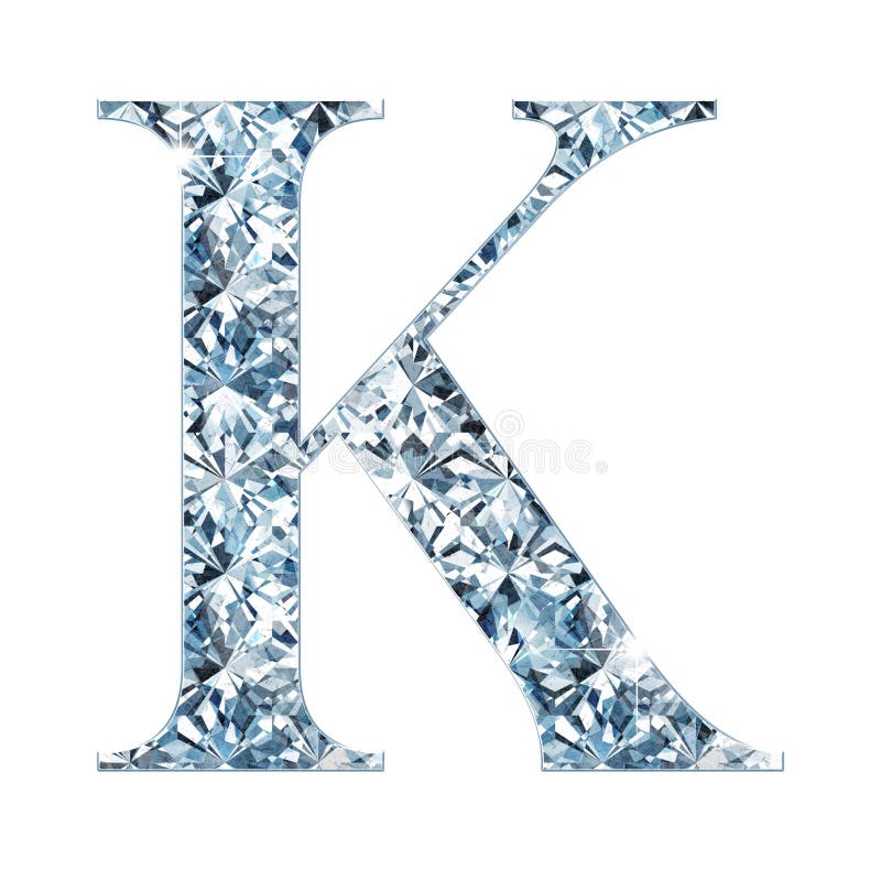 K Shining Diamond Alphabet Uppercase Letter Isolated with Transparent ...