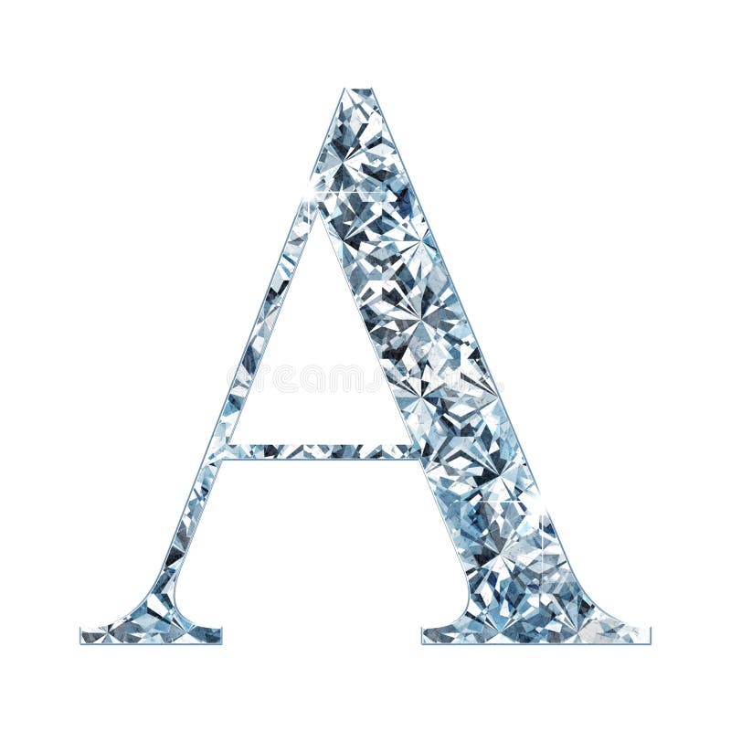 Shining Diamond Alphabet Uppercase Letter a. Isolated with Transparent ...