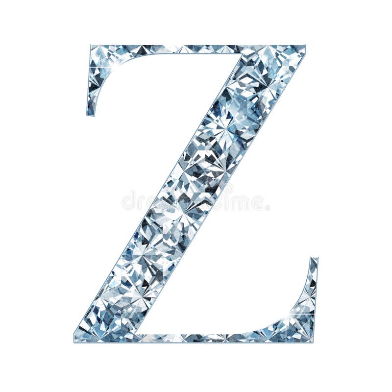 Z Shining Diamond Alphabet Uppercase Letter Isolated with Transparent ...