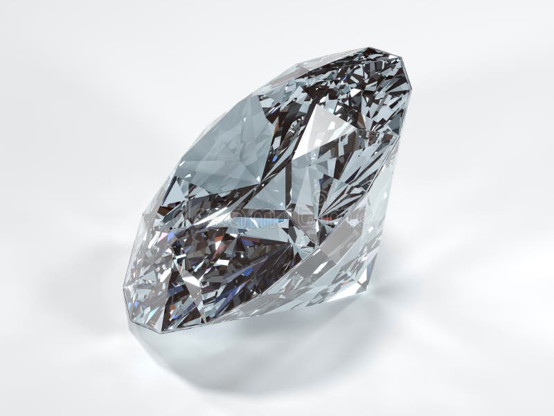 Side View Of Brilliant Cut Diamond Stock Illustration - Illustration of ...