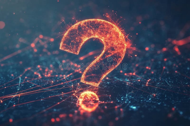 A Shining Digital Question Mark Representing the Curious Nature of Ai ...