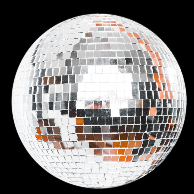 Shining Disco Ball Isolated on Black Stock Photo - Image of dance ...