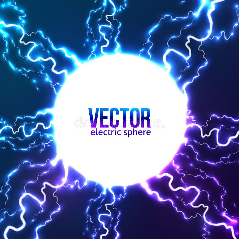 Shining Electric Lightning White Circle Frame Stock Vector ...