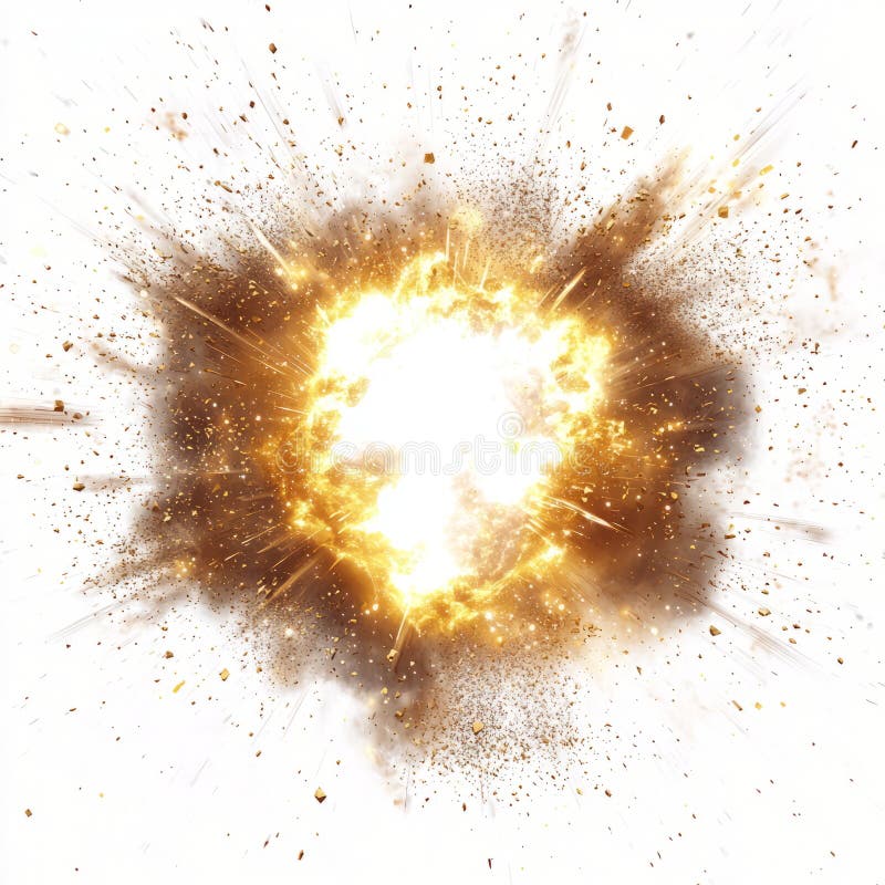 Shining Explosion Effect with Hot Rays and Light Particles Isolated on ...