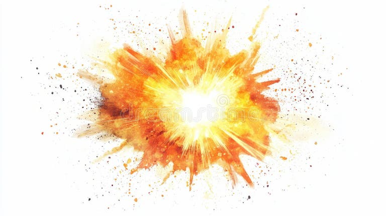 Shining Explosion Effect with Hot Rays and Light Particles Isolated on ...