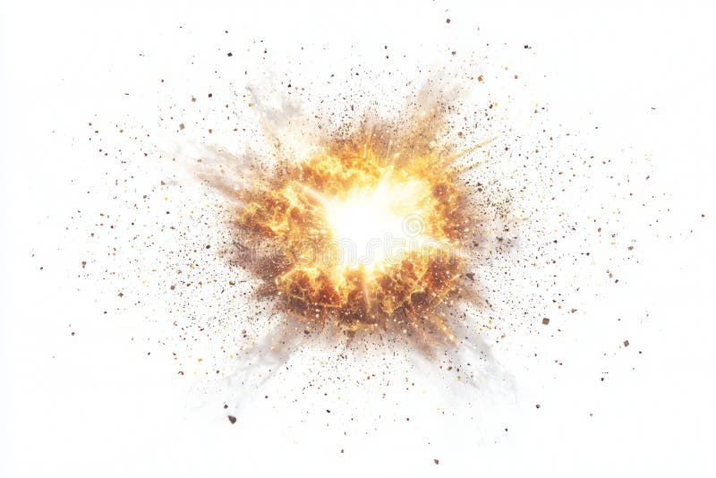 Shining Explosion Effect with Hot Rays and Light Particles Isolated on ...