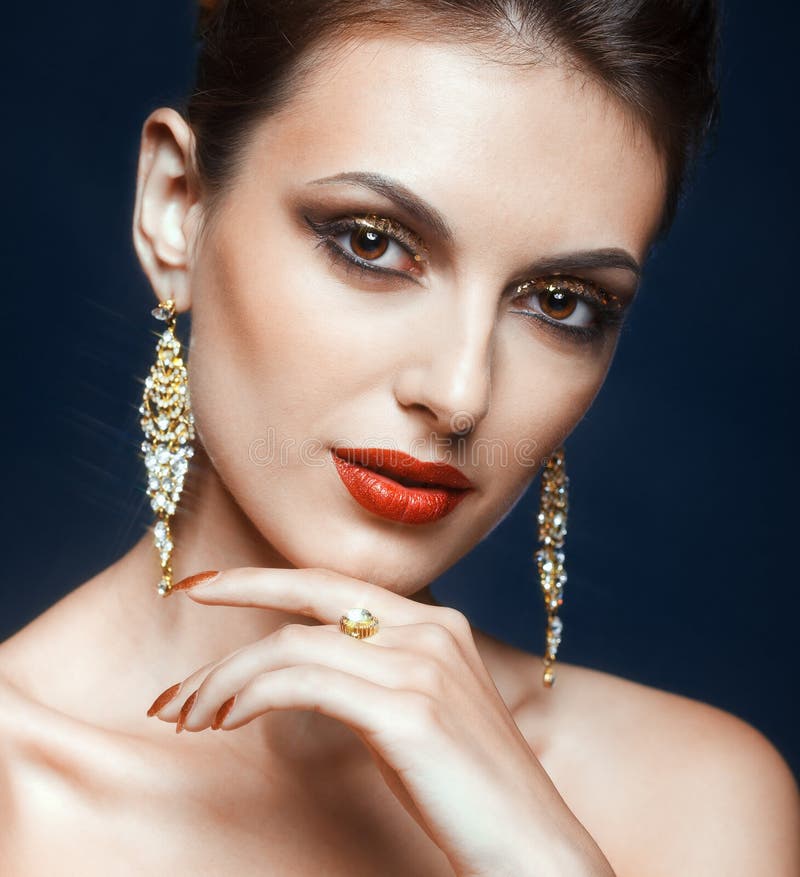 Shining face makeup stock image. Image of beautiful, close - 43940545