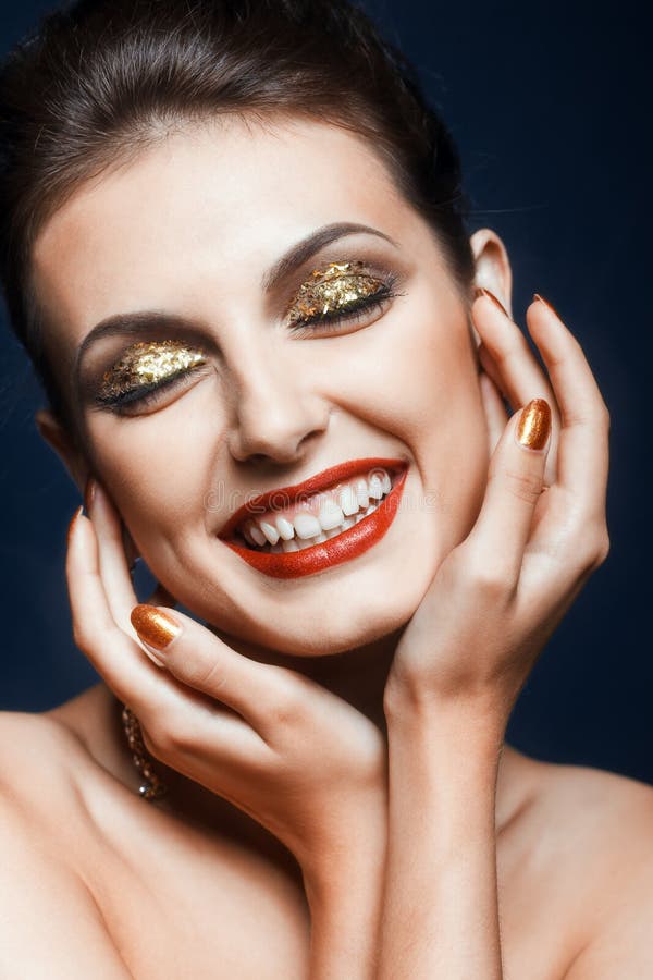 Shining face makeup stock image. Image of glare, cosmetics - 43940575