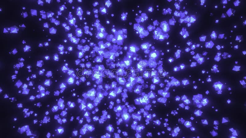 Shining Geometric Particles in Flow. Motion. Spreading Stream of ...