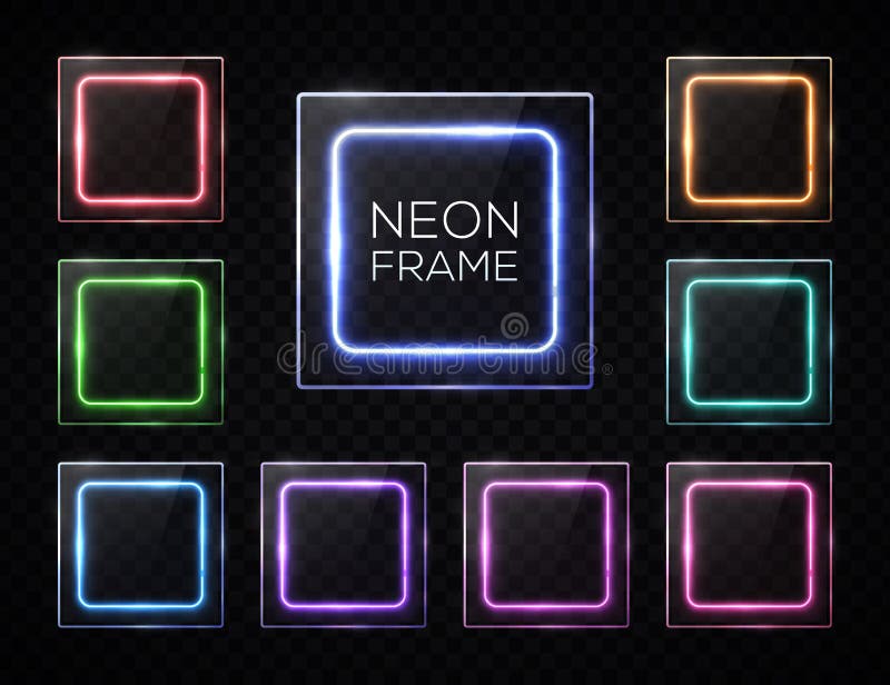 Shining Glass Texture Square Banners Set. Stock Vector - Illustration ...