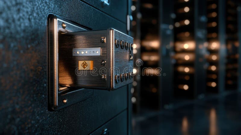 Shining Gold Bar Inside an Open Safe Deposit Box Stock Photo - Image of ...