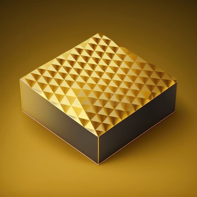 Shining Gold Rhombus with an Eye-catching Pattern Podium, Empty ...