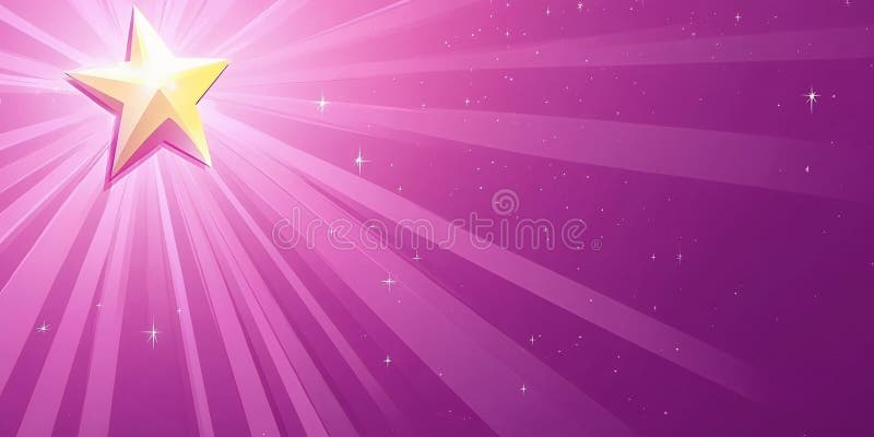 Shining Gold Star on Purple Rays Background Festive Design Stock ...