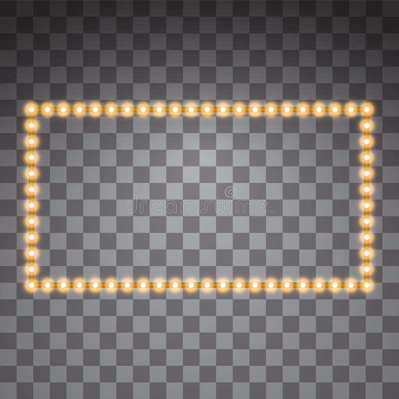 Shining Golden Led Vector Rectangle Frames, Neon Illumination on ...