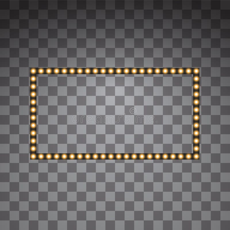 Shining Golden Led Vector Rectangle Frames, Neon Illumination on ...