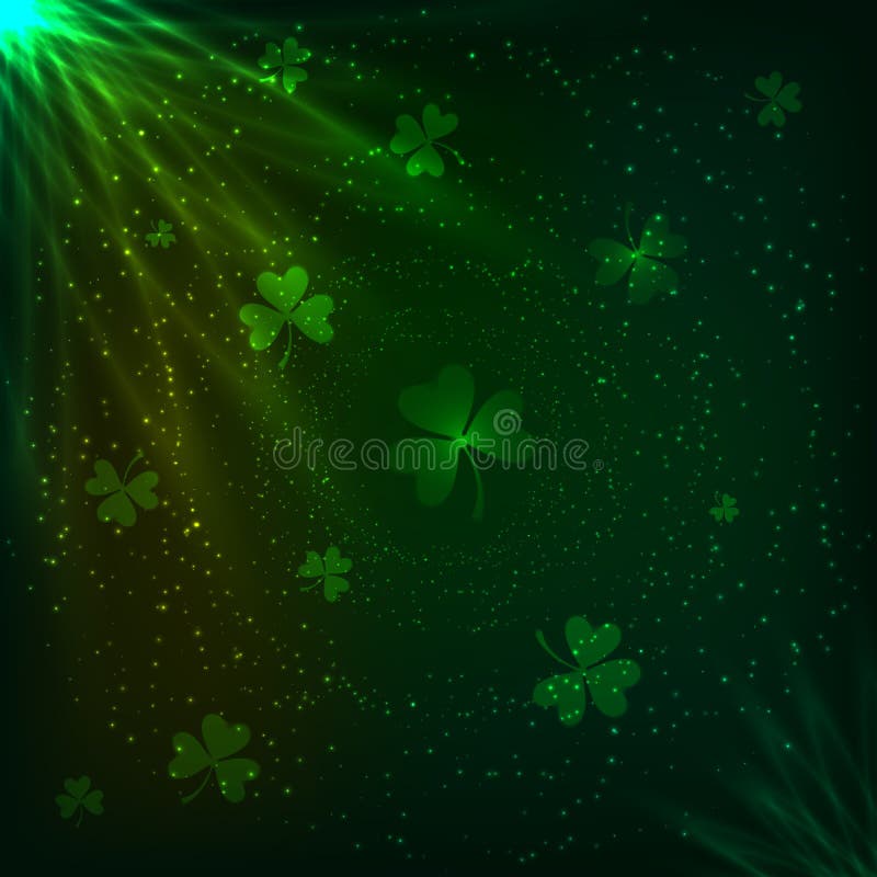 Shining Green Clovers Magic Vector Background Stock Vector ...