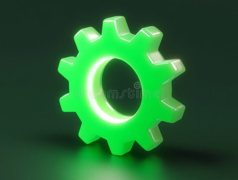 A Shining Green Gear Represents Forward-thinking and Technological ...