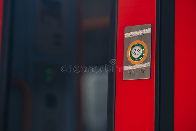 Shining Green, Red Train Door Open Button Editorial Stock Photo - Image ...
