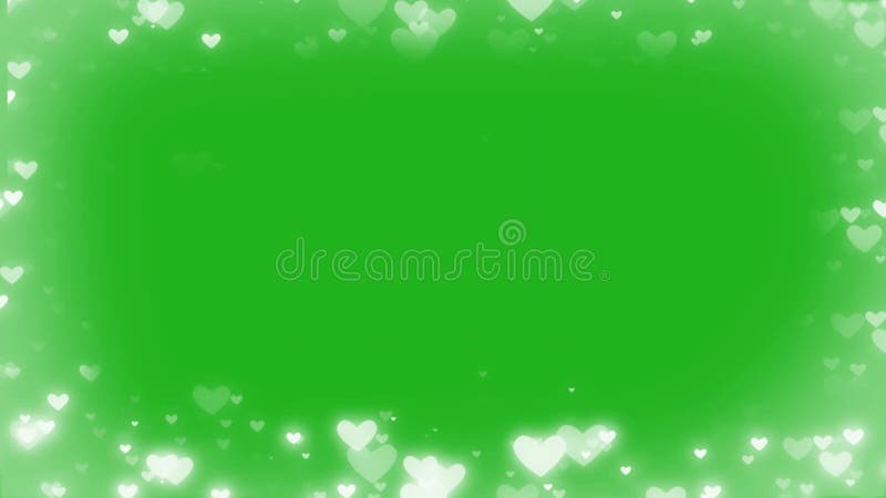 Shining Hearts Frame with Green Screen Background Stock Footage - Video ...