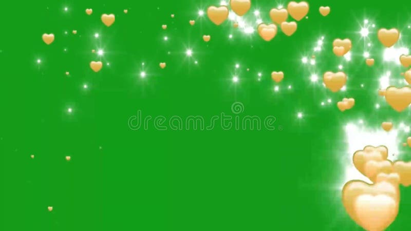 Shining Hearts Frame with Green Screen Background Stock Footage - Video ...