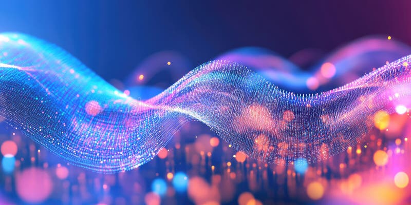 Shining Holographic Floating Flowing Waves Background, Dynamic ...