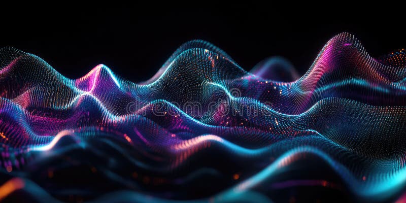Shining Holographic Floating Flowing Waves Background, Dynamic ...