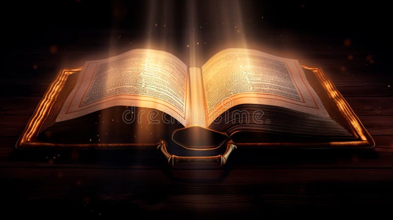 Shining Holy Bible - Ancient Book Banner, Illuminated Message ...