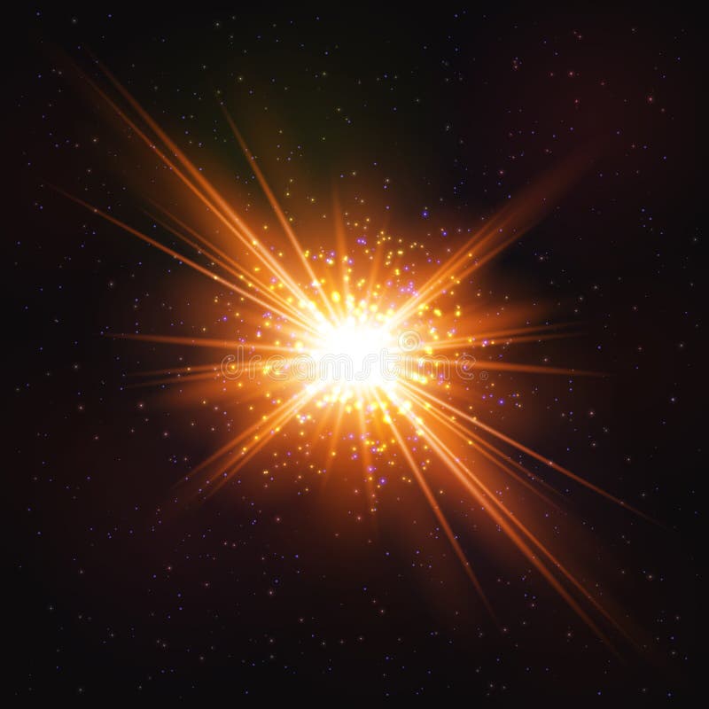 Shining Hot Cosmic Explosion of Star - Stylized Object. Stock Vector ...