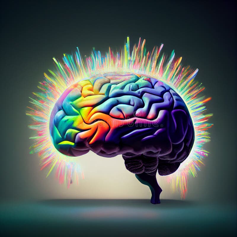 Shining Human Brain. AI Generated Stock Illustration - Illustration of ...