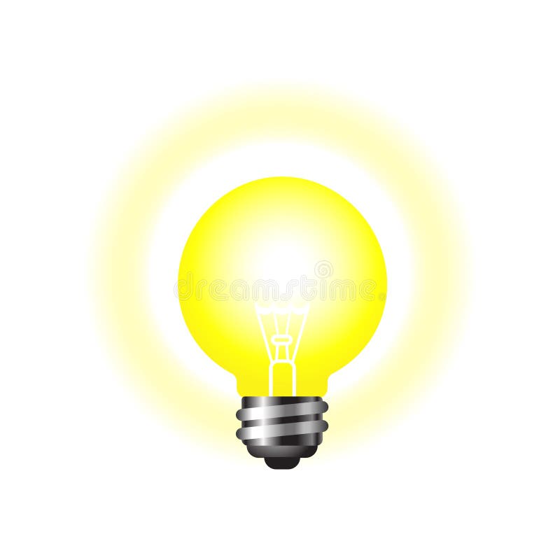 Shining Light Bulb on a White Background Stock Vector - Illustration of ...
