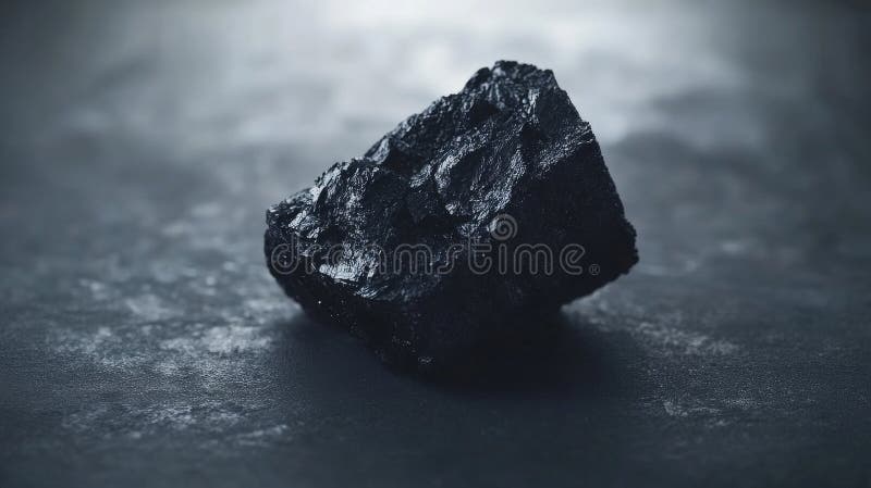 A Shining Light Casts Its Glow on a Piece of Black Rock, Making it a ...