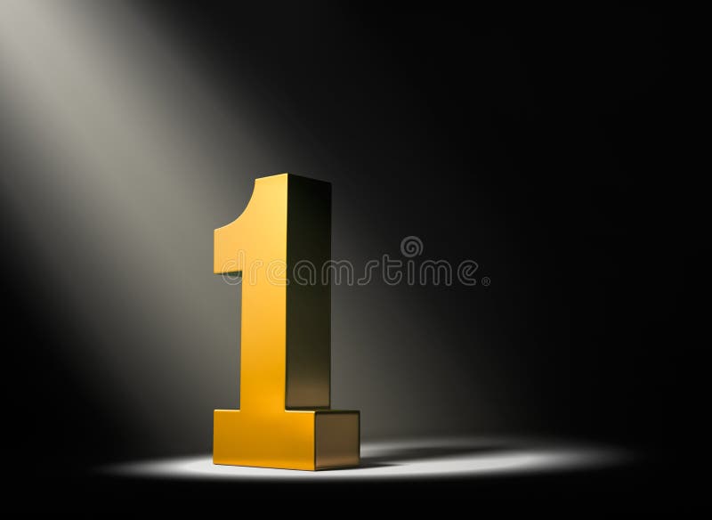 Shining a Light on Number One! Stock Illustration - Illustration of ...