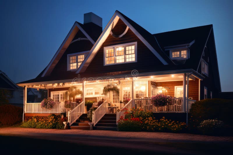 Shining Light in the Windows and in the Courtyard of a Private House ...