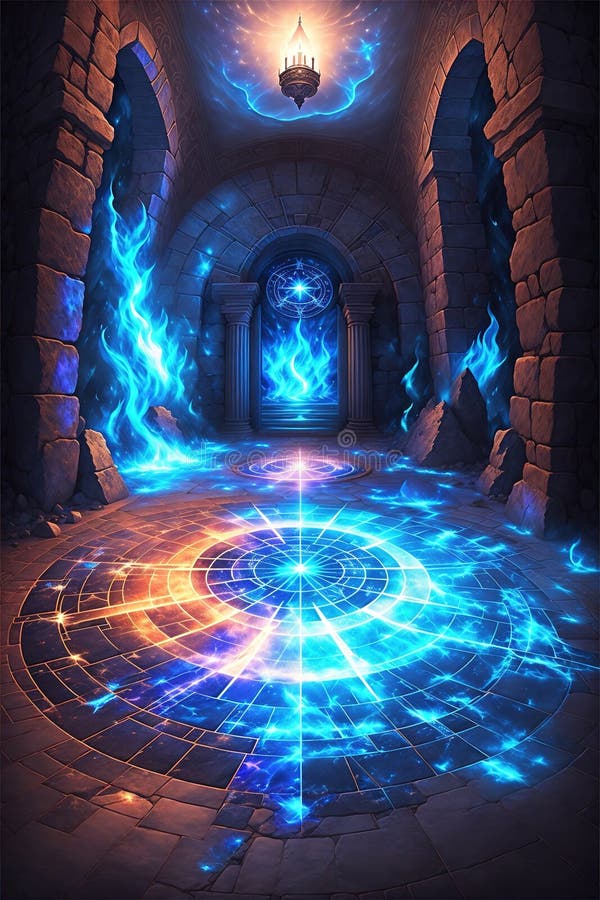 Shining Magic Circle is Drawn on the Floor by AI Generated Stock ...